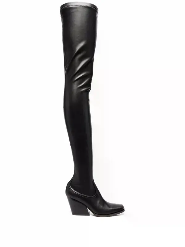Stella McCartney Cowboy Stretch Thigh-high Boots - Black