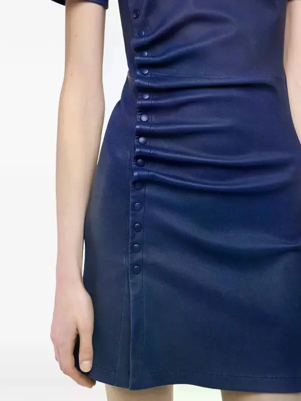 Rabanne Ruched Snap-button Mini Dress