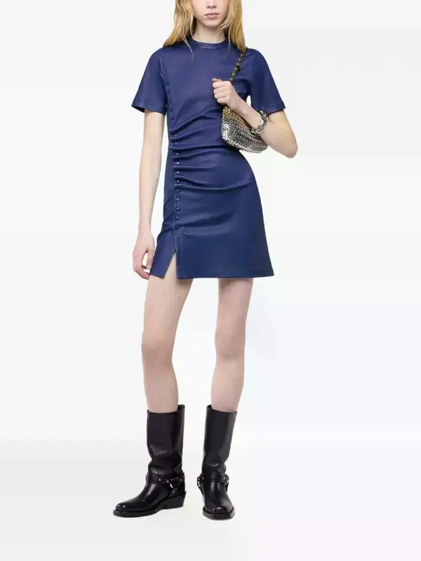 Rabanne Ruched Snap-button Mini Dress