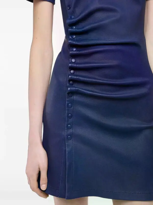 Rabanne Ruched Snap-button Mini Dress