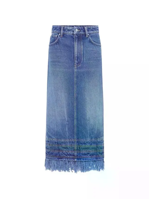 Rabanne Fringe-detail Midi Skirt - Blue