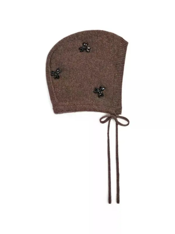 Simone Rocha Turbo Crystal-embellished Bonnet - Brown