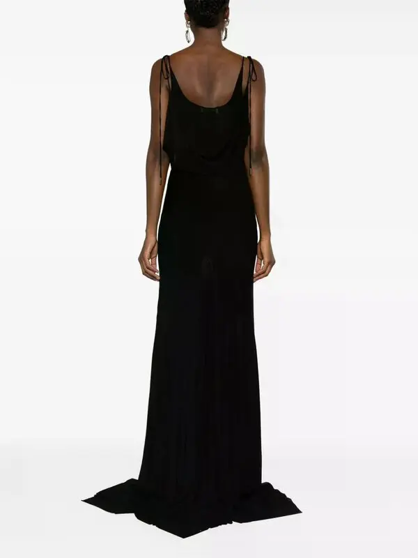 Attico Draped Semi-sheer Maxi Dress