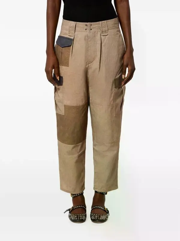MARANT ETOILE Patchwork Cotton Cargo Pants