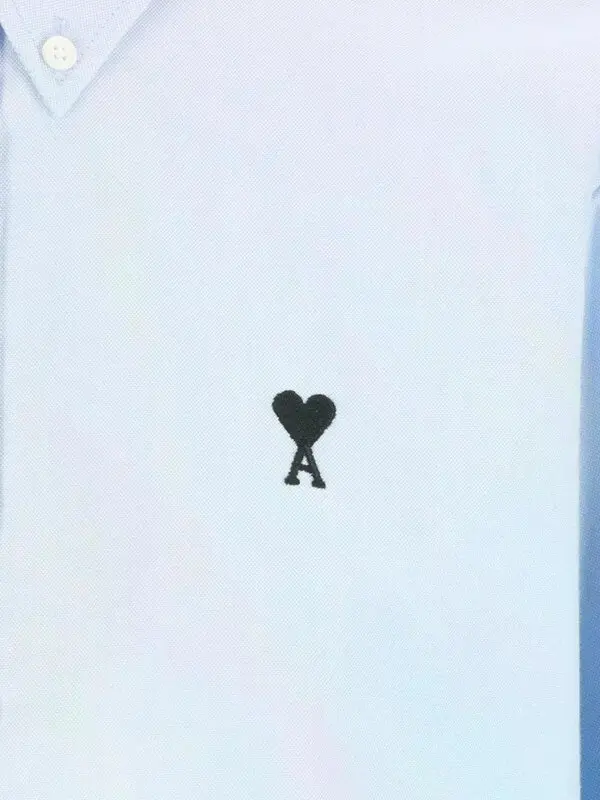 AMI Paris De Coeur Embroidered Cotton Shirt