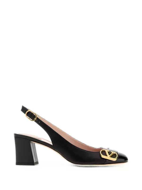 Valentino Garavani Vlogo Signature Block Heel Pumps - Black