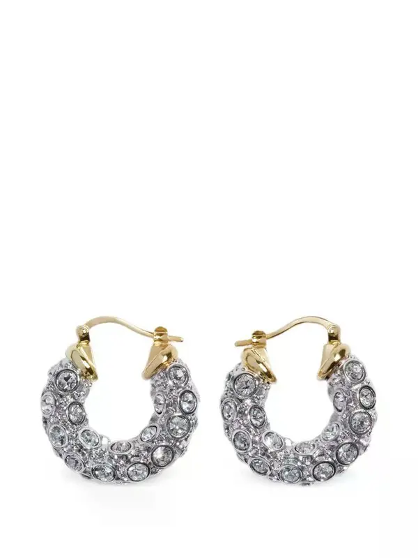 Simone Rocha Rhinestone Embellished Hoop Earrings - Silver