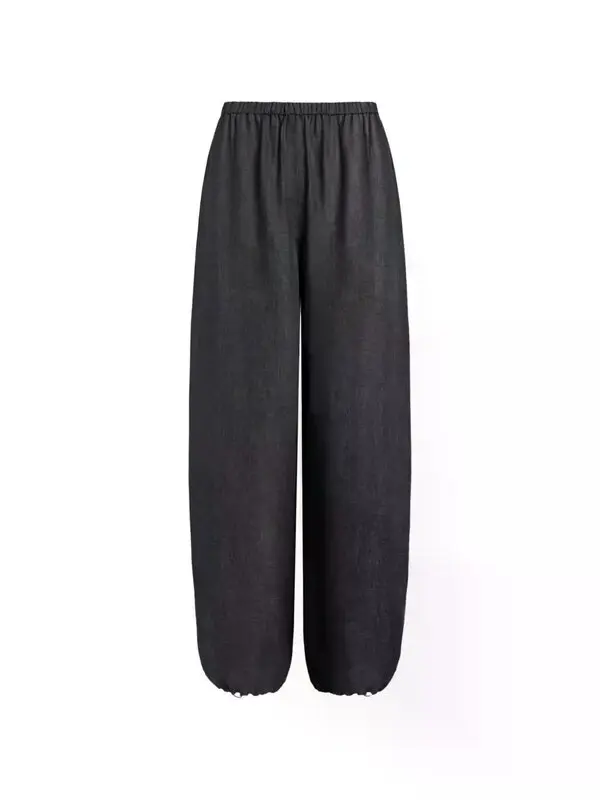 12 STOREEZ Delave Linen Trousers - Grey