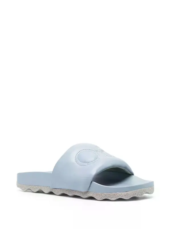 Off-White Logo-embroidery Leather Sliders