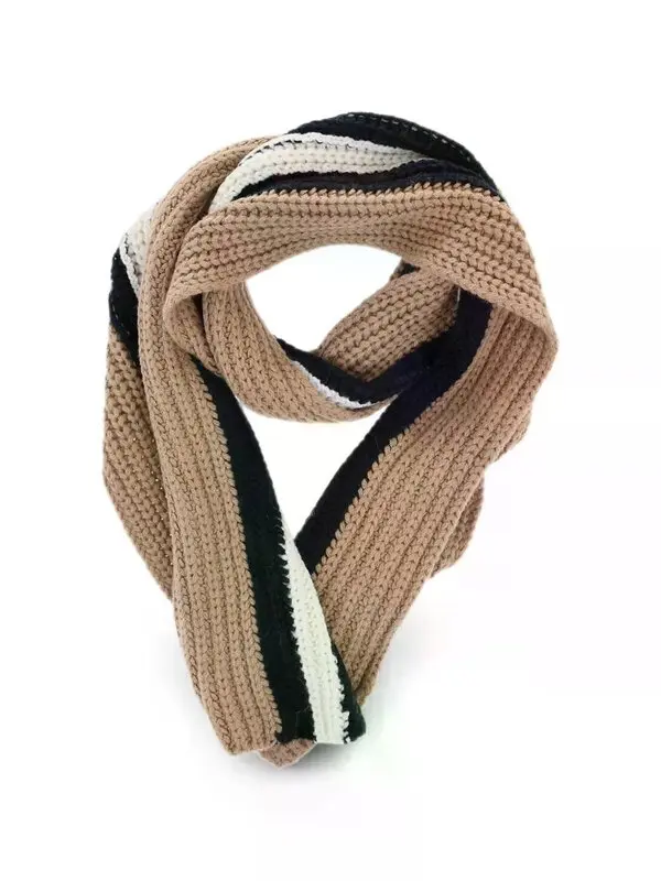 Dsquared2 Striped Ribbed-knit Scarf - Neutrals