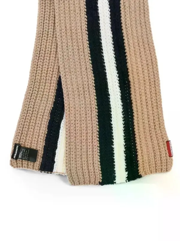 Dsquared2 Striped Ribbed-knit Scarf