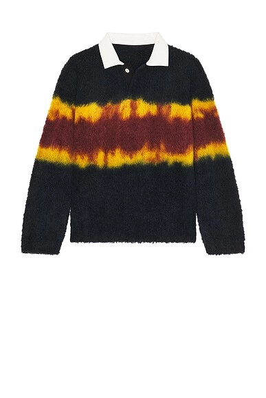 Sacai Chusen-dyed Knit Polo Shirt