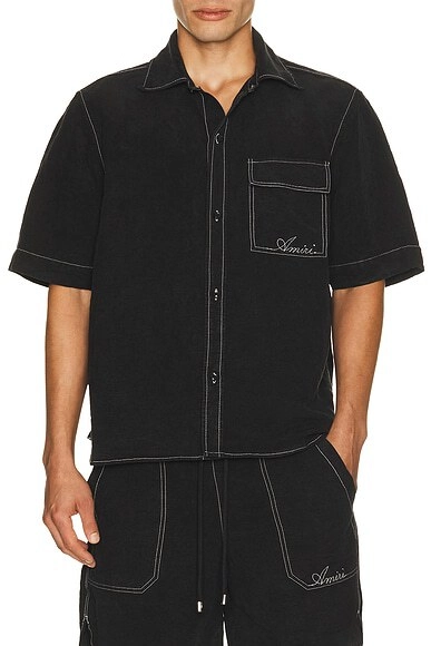 Amiri Script Linen Shirt