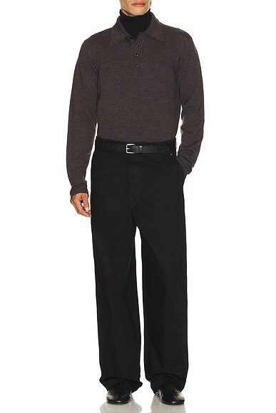 LEMAIRE Long Sleeve Knitted Polo Top