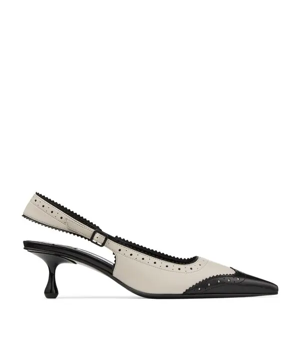 JIMMY CHOO Amel 50 Leather Slingback Pumps