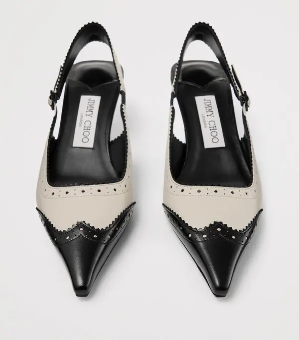 JIMMY CHOO Amel 50 Leather Slingback Pumps