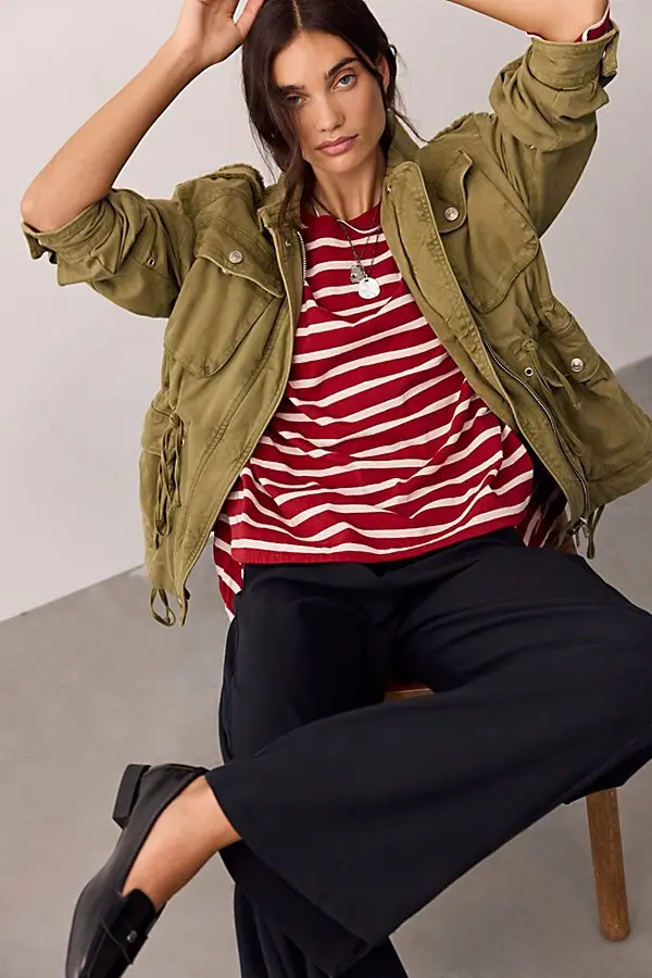 We The Free Two Sense Striped Long Sleeve Top - Berry Combo