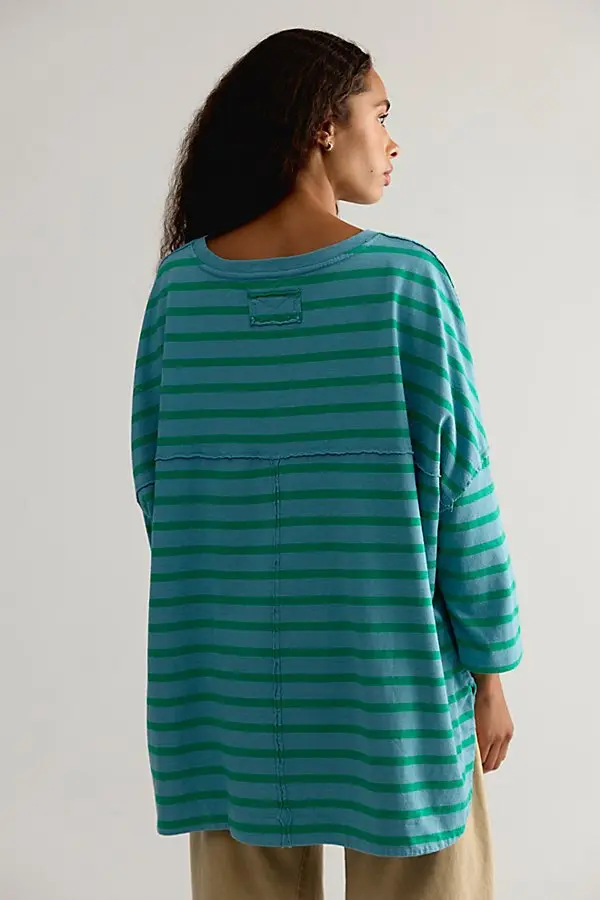 We The Free Two Sense Striped Long Sleeve Top - Blue