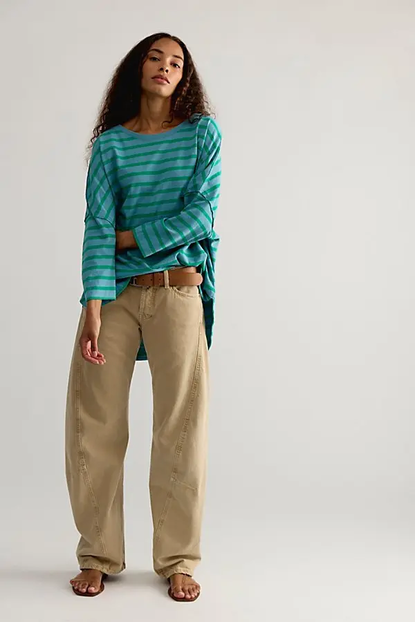 We The Free Two Sense Striped Long Sleeve Top - Blue
