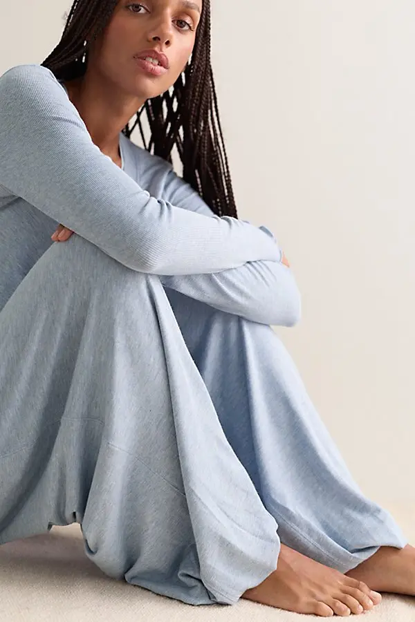 INTIMATELY Dream State Wide Leg Joggers - Soft Chambray
