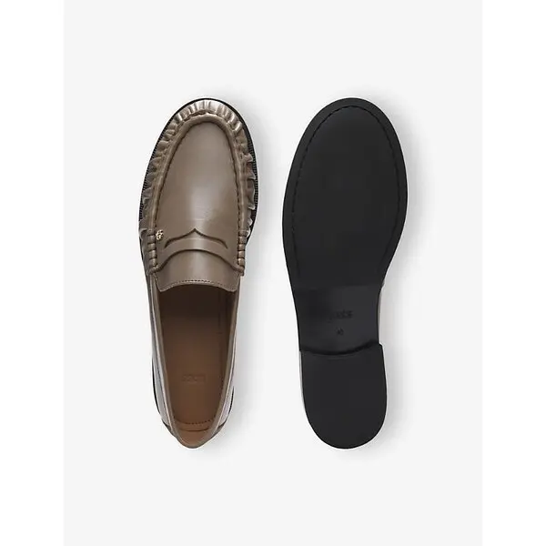 BOSS Logo-embellished Leather Loafers