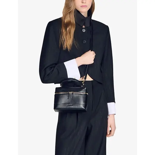 Sandro Tangolino Leather Top-handle Bag - Black