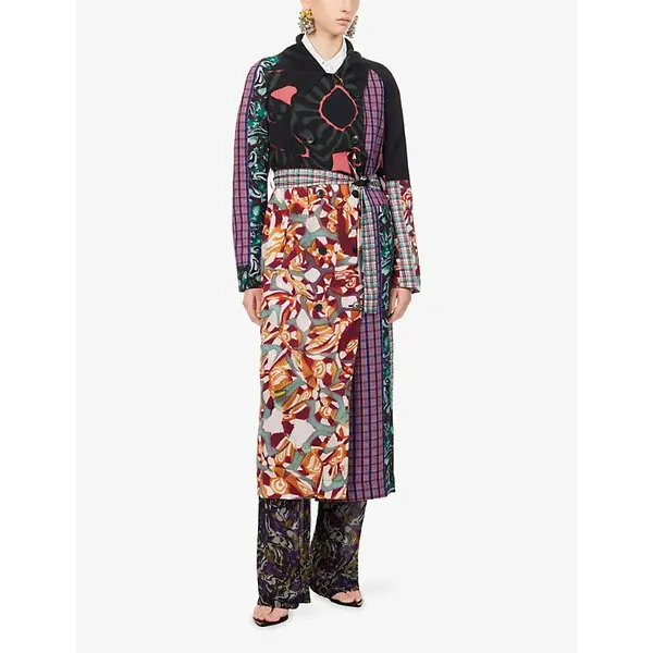 Dries Van Noten Rolana Stripe-pattern Woven Trench Coat