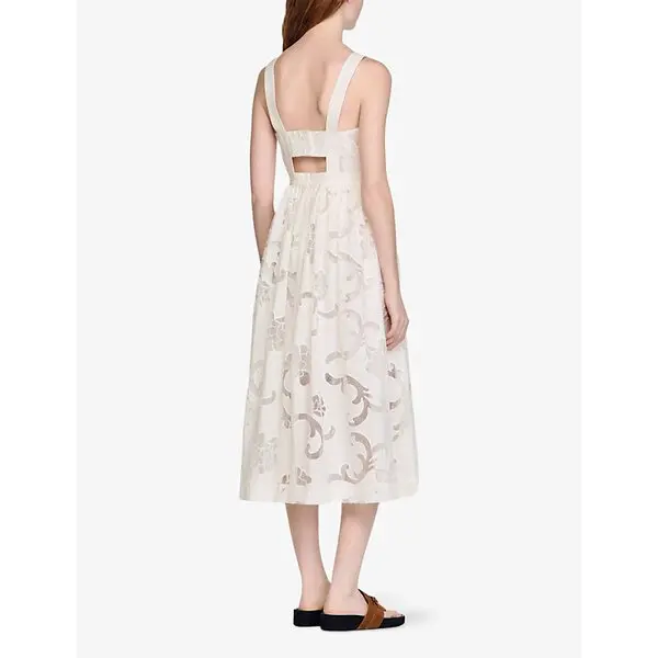 Sandro Floral V-neck Midi Dress