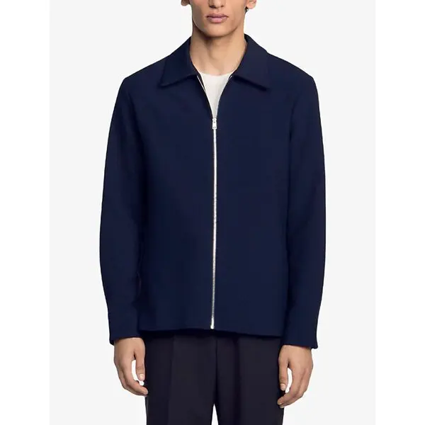 Sandro Zipped Regular-fit Stretch-woven Shirt
