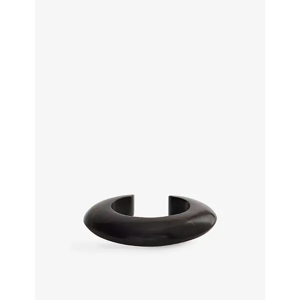 MOSQUITO Oyambre Sculptural Wooden Bangle - Black Silver
