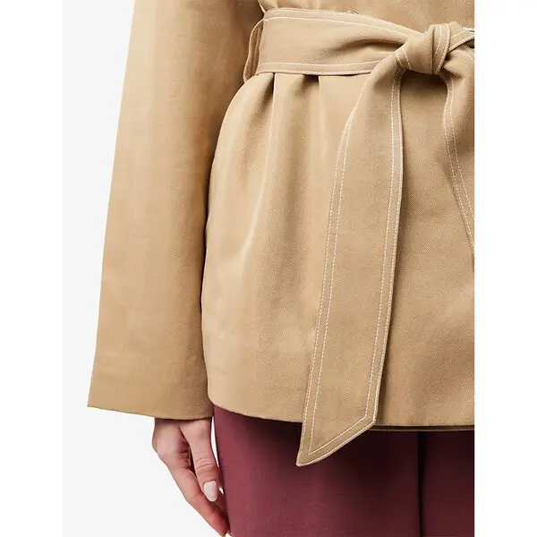 Varley Cropped Lyocell-blend Trench Jacket