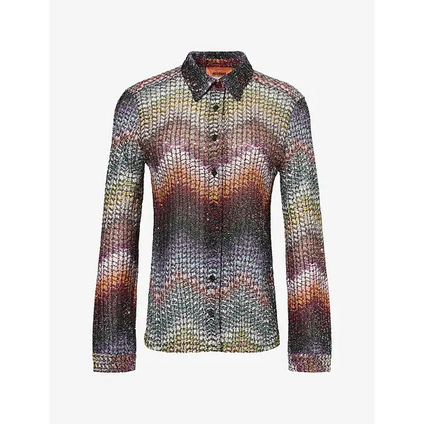 Missoni Long-sleeve Metallic-knit Shirt