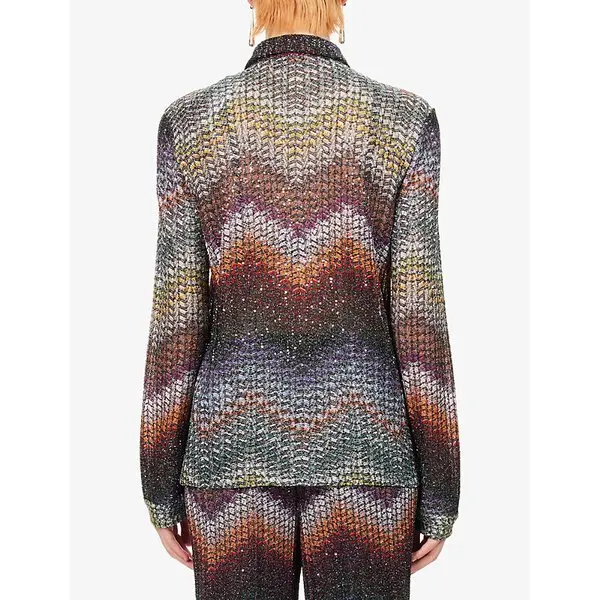 Missoni Long-sleeve Metallic-knit Shirt