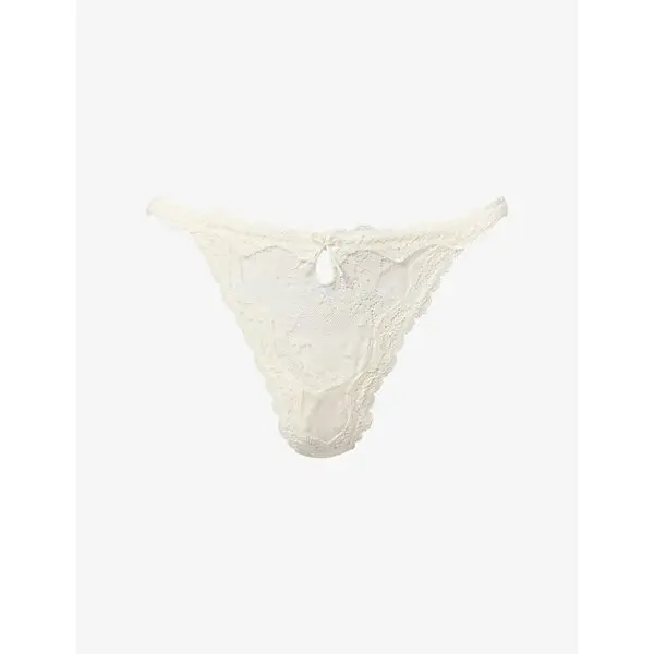 Lounge Adorn Floral Lace Thong - Cream