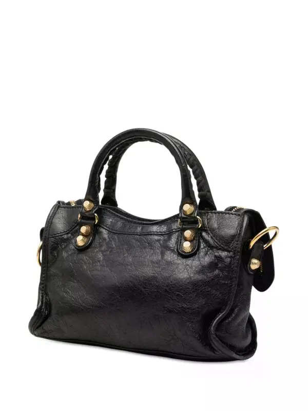 Balenciaga Mini Lambskin Leather Satchel With Studs