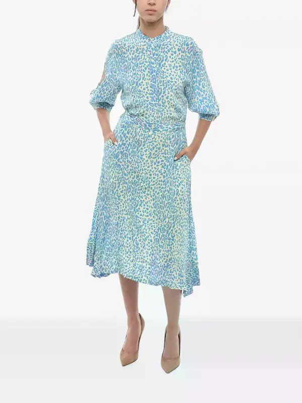 Stella McCartney Animal Print Midi Dress - Blue