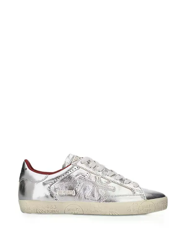 Premiata Steven Metallic Leather Lace-up Sneakers