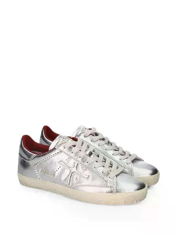 Premiata Steven Metallic Leather Lace-up Sneakers