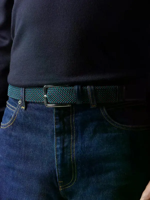 Hogan Interwoven Leather-trimmed Belt