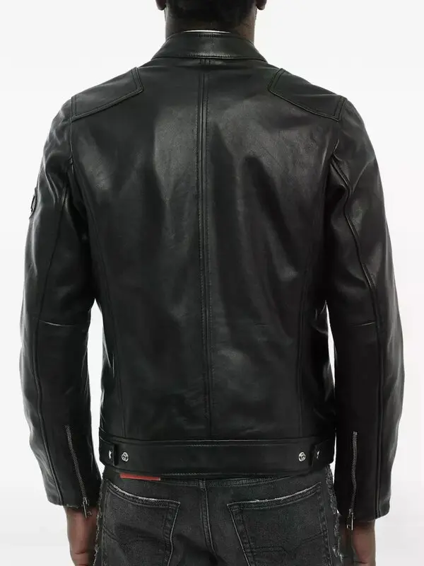 DIESEL® Embossed Logo Leather Jacket