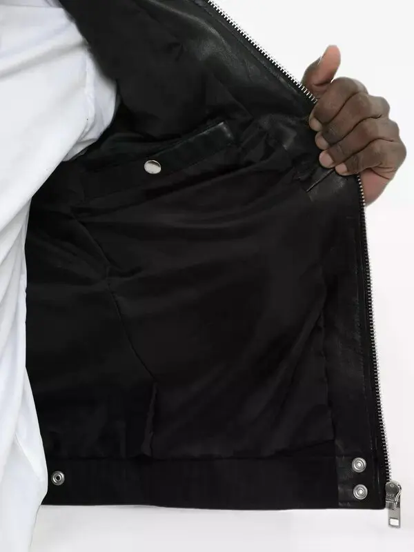 DIESEL® Embossed Logo Leather Jacket