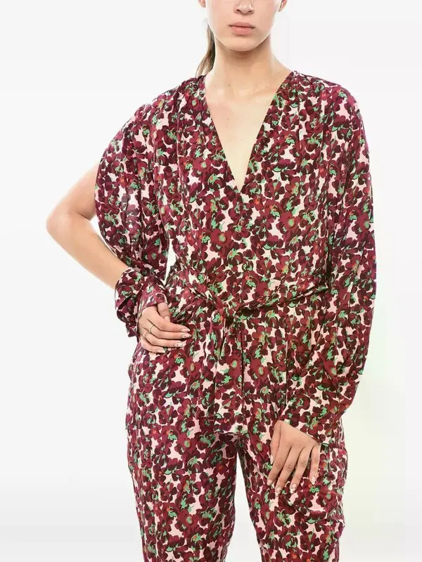 Stella McCartney Blossom Floral-print Silk Jumpsuit - Red
