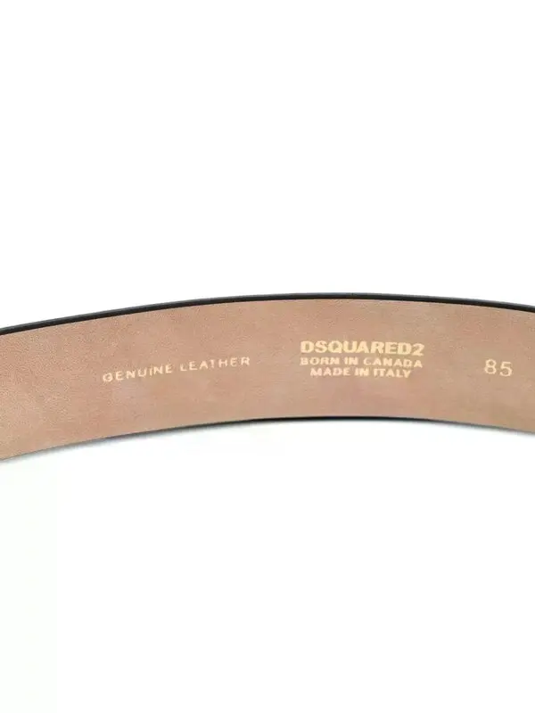 Dsquared2 Snake-effect Logo Buckle Belt