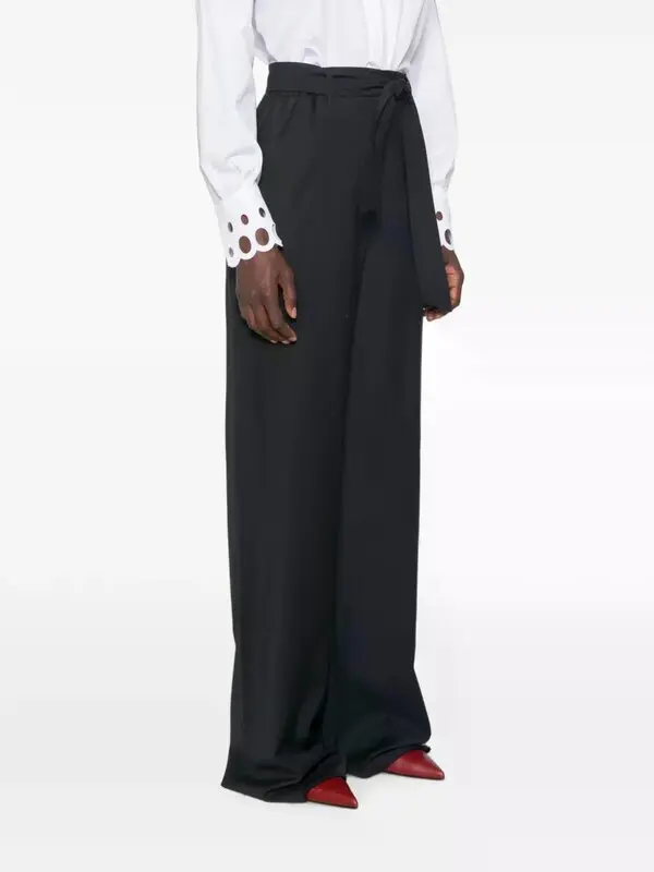 Max Mara Belted Wide Leg Wool Trousers