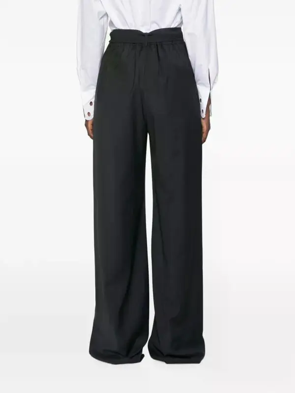Max Mara Belted Wide Leg Wool Trousers