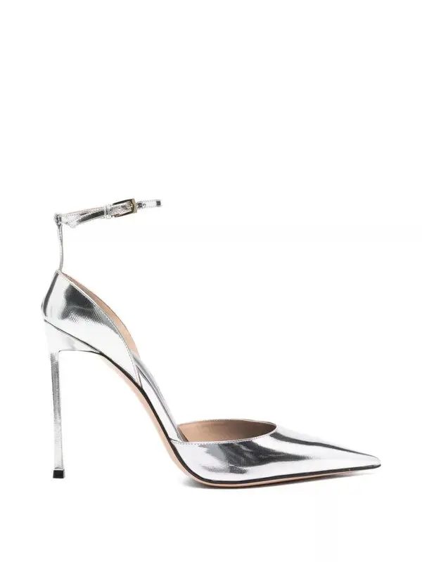 TOM FORD Point-toe Ankle-strap Stiletto Heeled Pumps - Silver