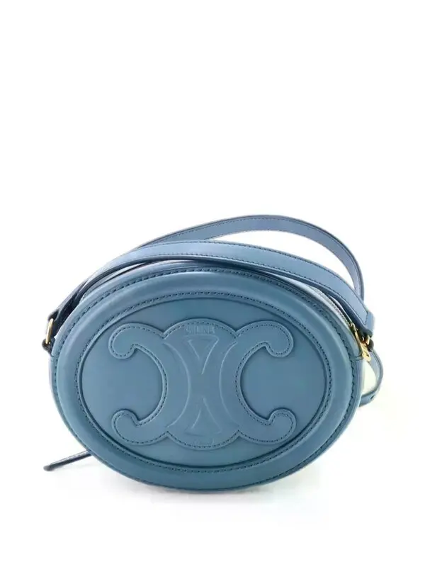 Celine Triomphe Oval Leather Mini Crossbody Bag