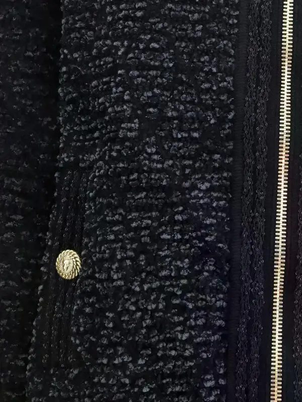 Balmain Sequin-embellished Bouclé Bomber Jacket