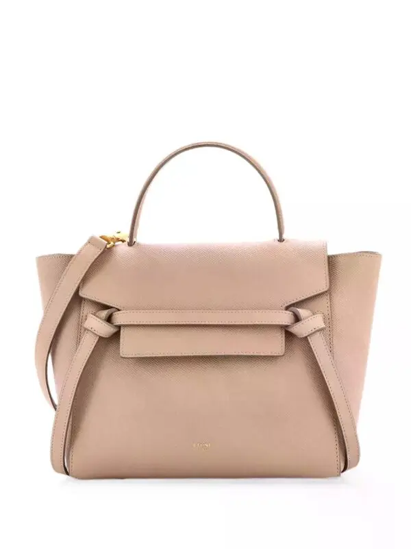 Celine Belt Bag Textured Leather Micro Satchel - Neutrals