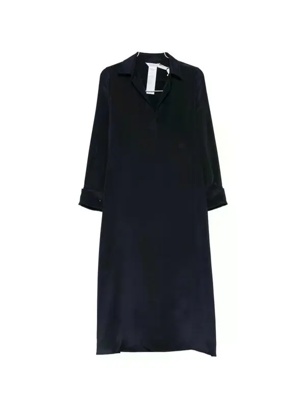 Max Mara Silk Midi Dress With Slit Sleeves